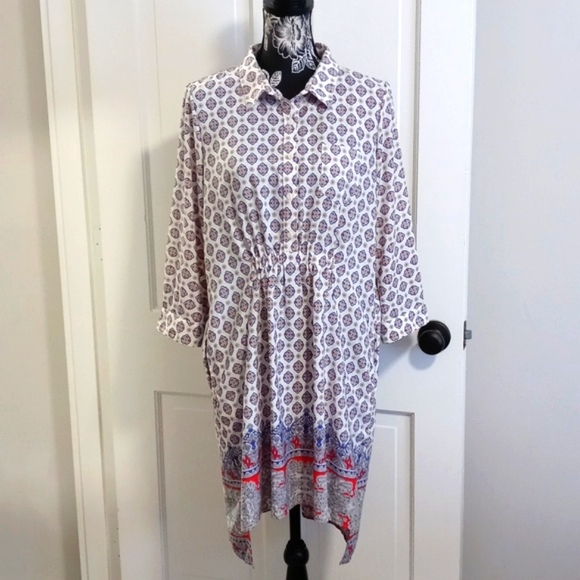 Uncle Frank | Dresses | Uncle Frank Redwhiteblue Multiprint Dress ...